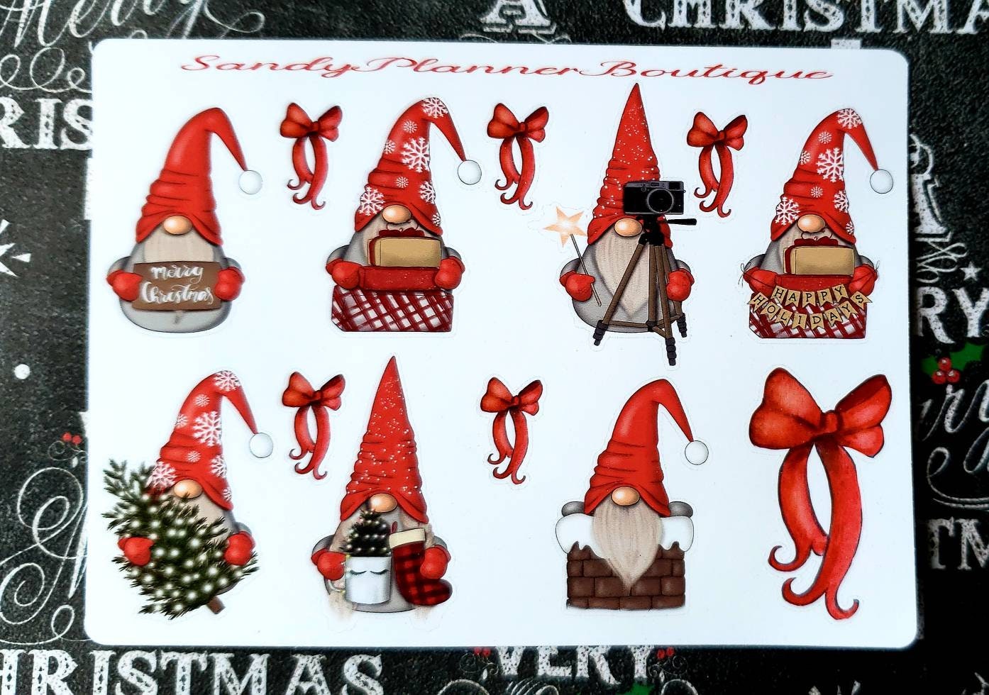 Christmas Gnome Gnome Stickers Gnome Die Cut Planner Sticker - Etsy