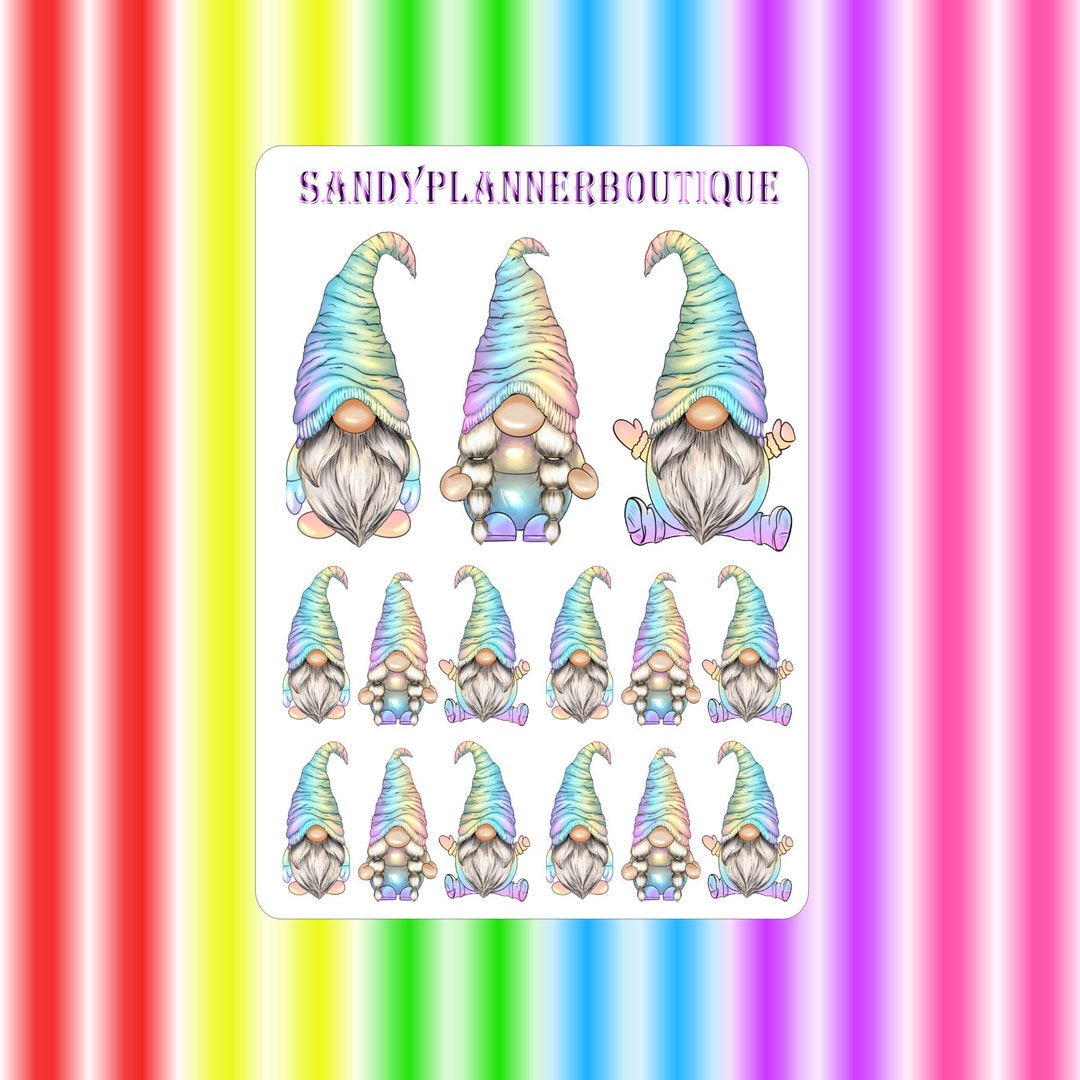 Planner Sticker Tye Die Gnome Gnome Sticker Planner Girl Sticker ...