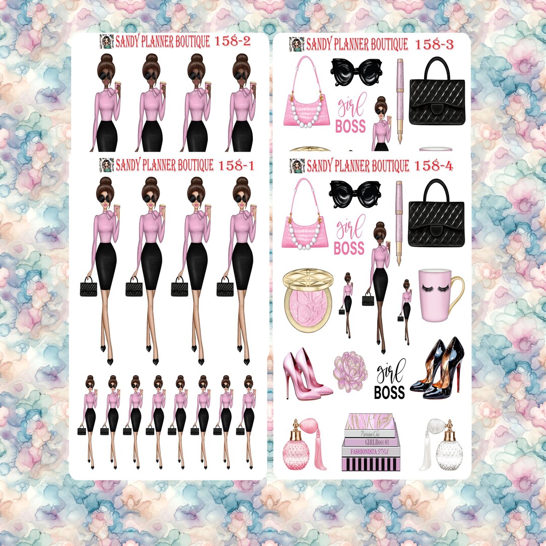 Girl Boss Planner Stickers: Fashion & Accessories 158-1 158-2 158-3 158 ...
