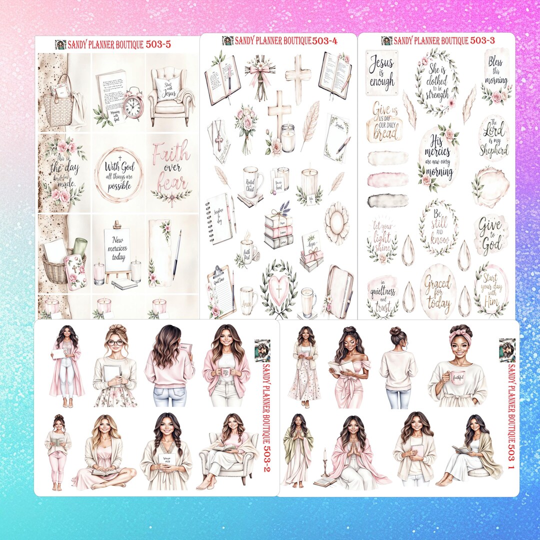 Christian Planner Stickers | Waterproof Decorative Stickers 503-1 503-2 ...