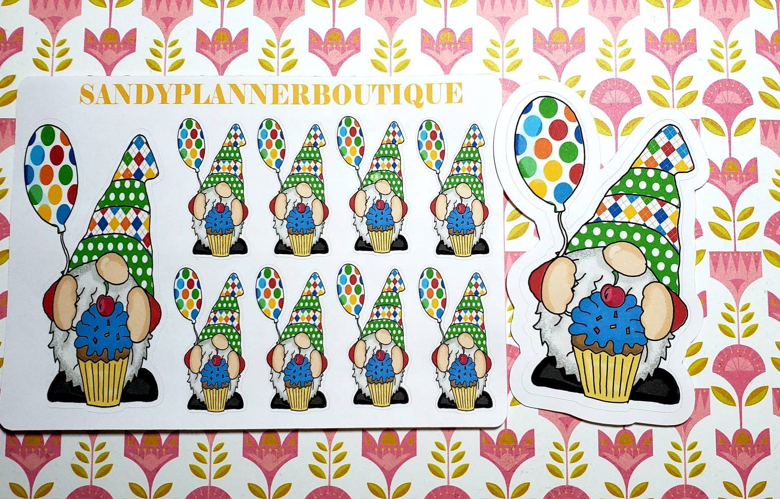 Birthday Gnome Sticker Planner Sticker Planner Girl | Etsy