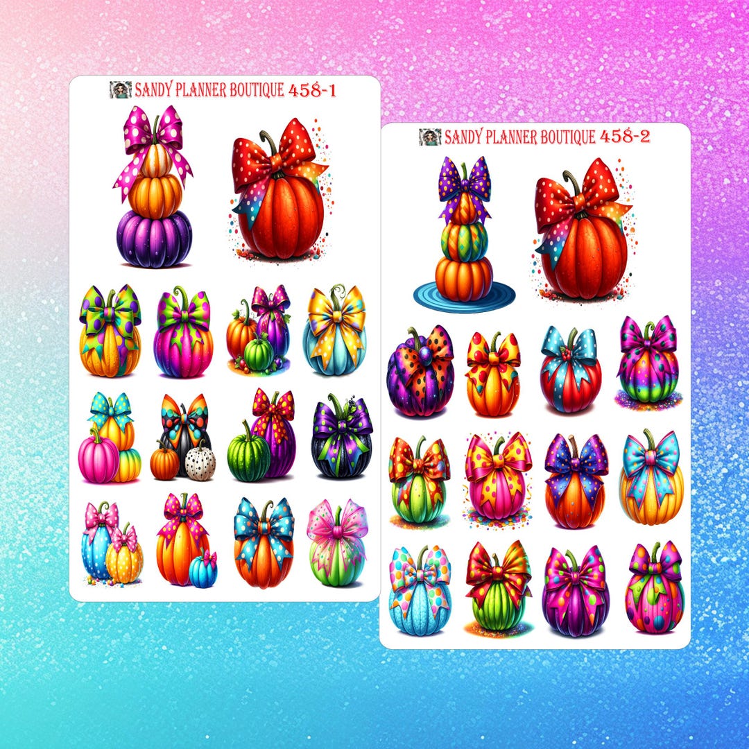 Pop Polka Dot Pumpkins Stickers Halloween Sticker Fall Planner Sticker ...
