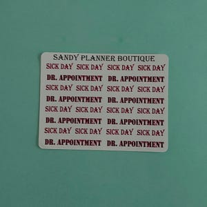 Sick Day Sticker Virus Sticker Planner Girl Stickers Decorative Sticker ...