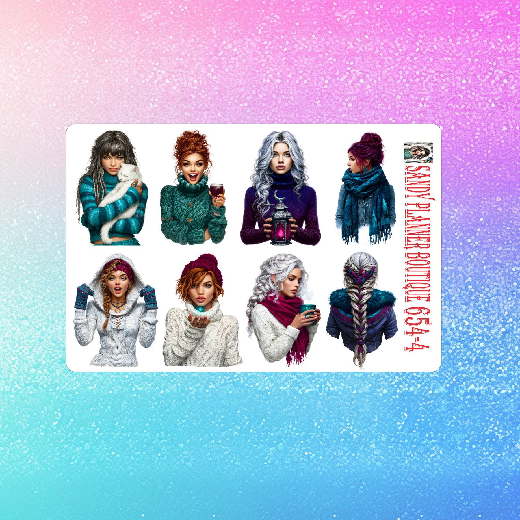 Winter Aurora Girls Planner Stickers | Waterproof Decorative Stickers ...