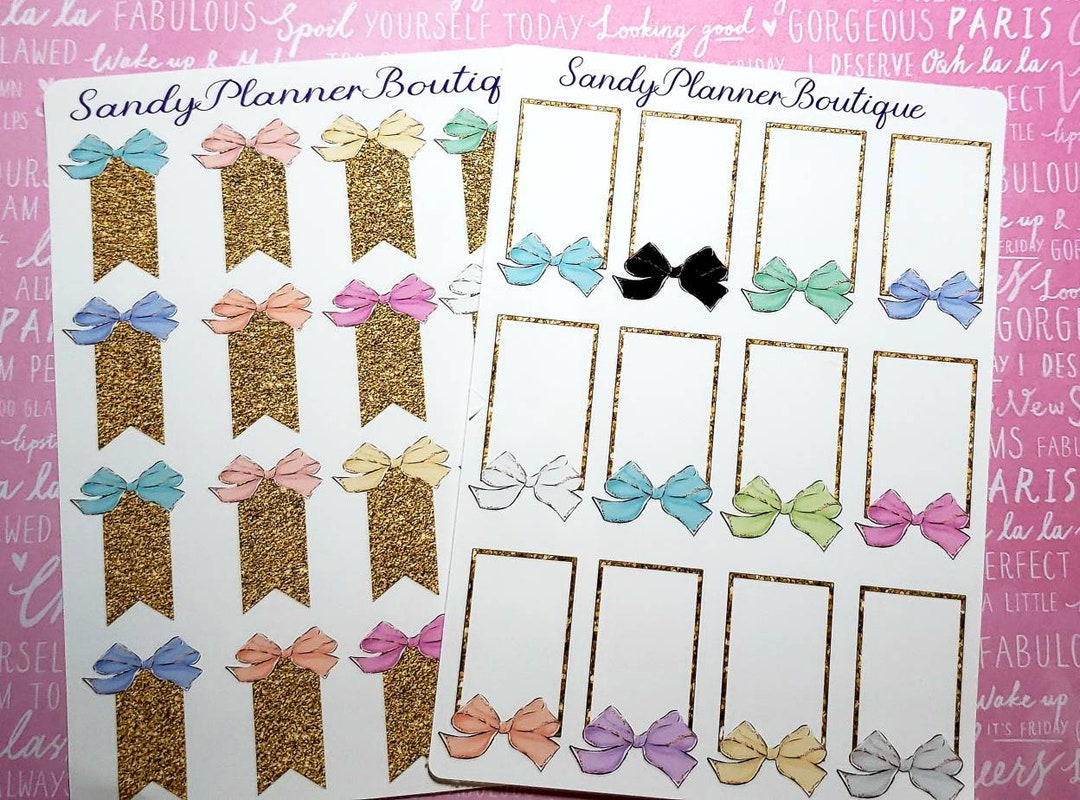 Functional Stickers Planner Sticker Bow Planner Stickers Calendar ...