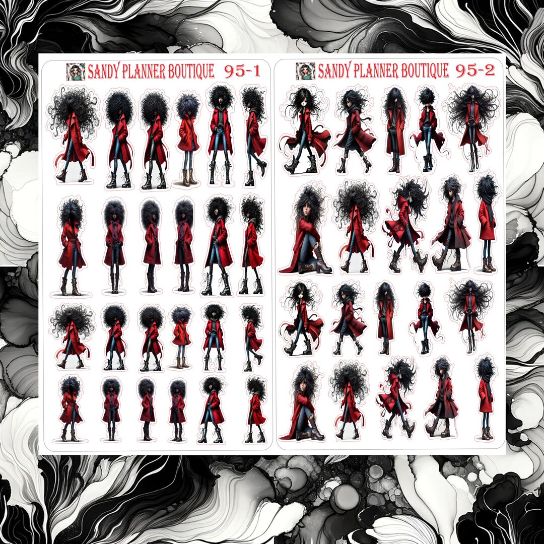 Gothic Sticker Beatnik Girls Fashion Sticker Girl Sticker Decorative ...