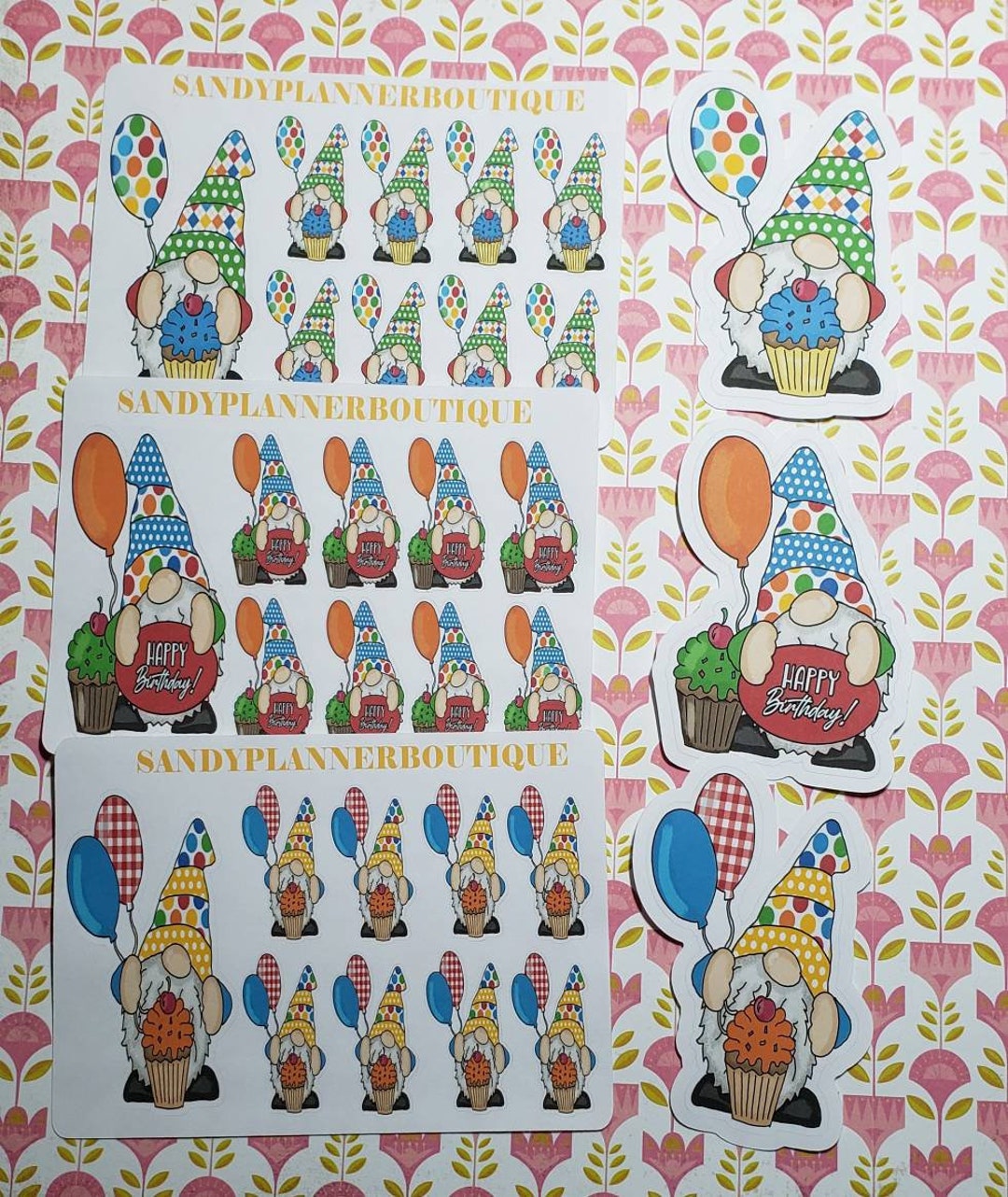 Birthday Gnome Sticker Planner Sticker Planner Girl Sticker - Etsy
