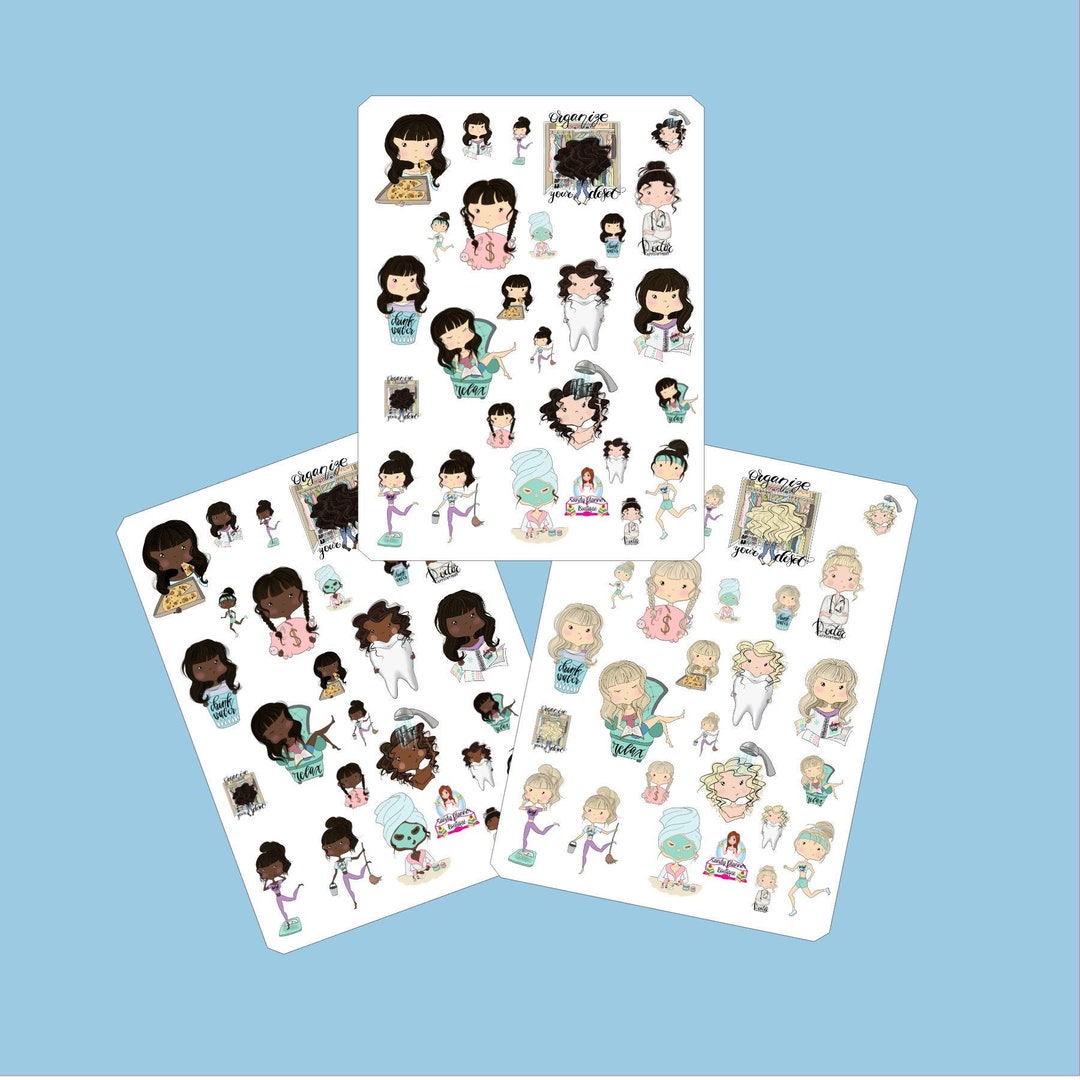 Planner Stickers Activity Girl Sticker Planner Girl Sticker Functional ...
