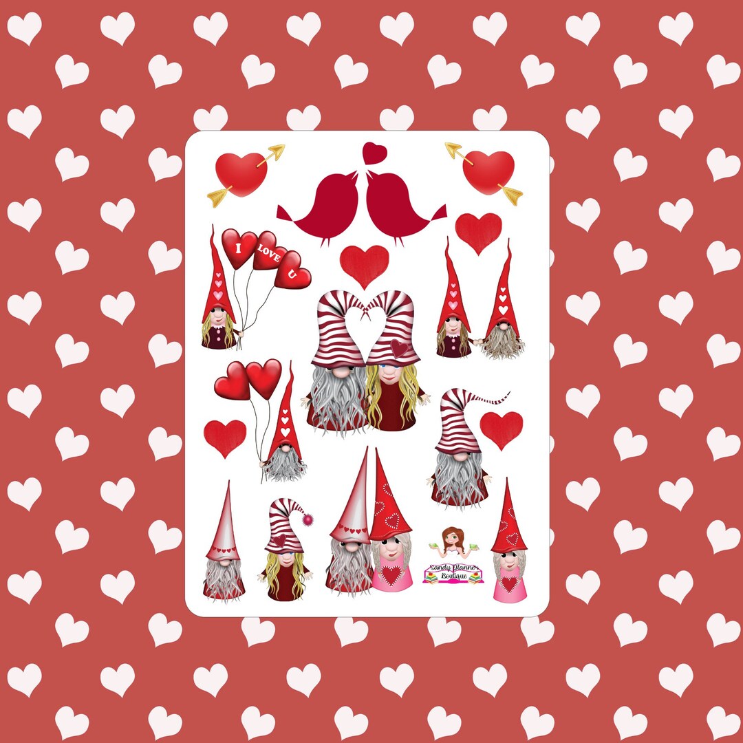 Valentine Gnomes Gnome Sticker Functional Sticker Decorative Sticker ...