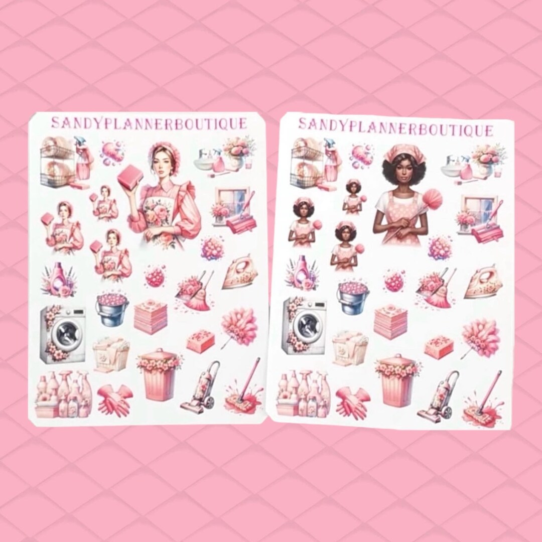 Cleaning Lady Stickers Planner Girl Stickers Decorative Sticker ...