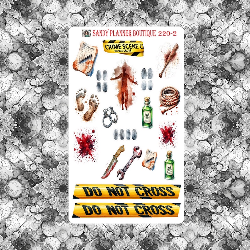 Detective Crime Scene Planner Stickers: Sleuth Scrapbooking Stickers ...