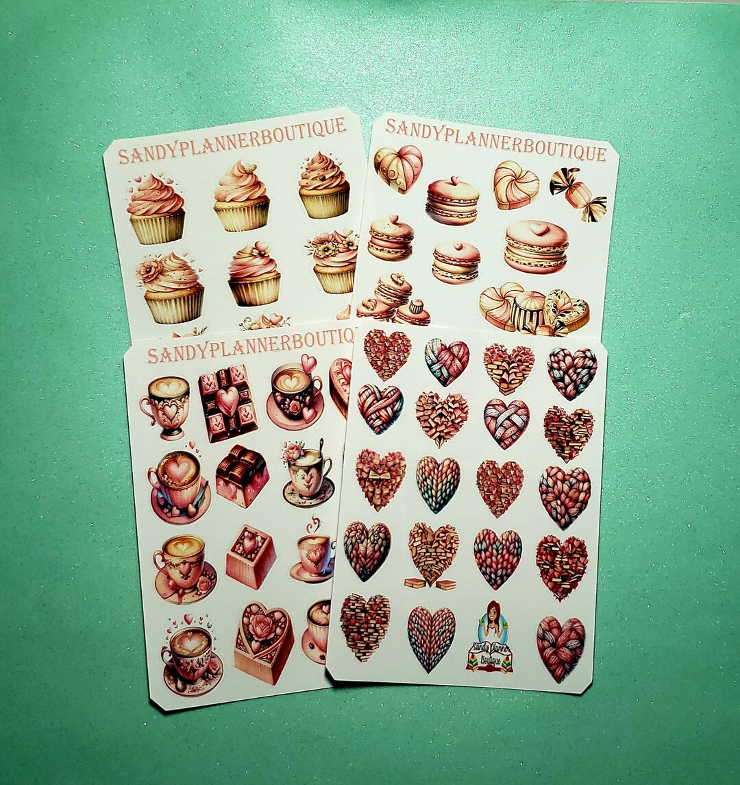 Planner Sticker Valentine Stickers Heart Sticker Chocolate Stickers ...