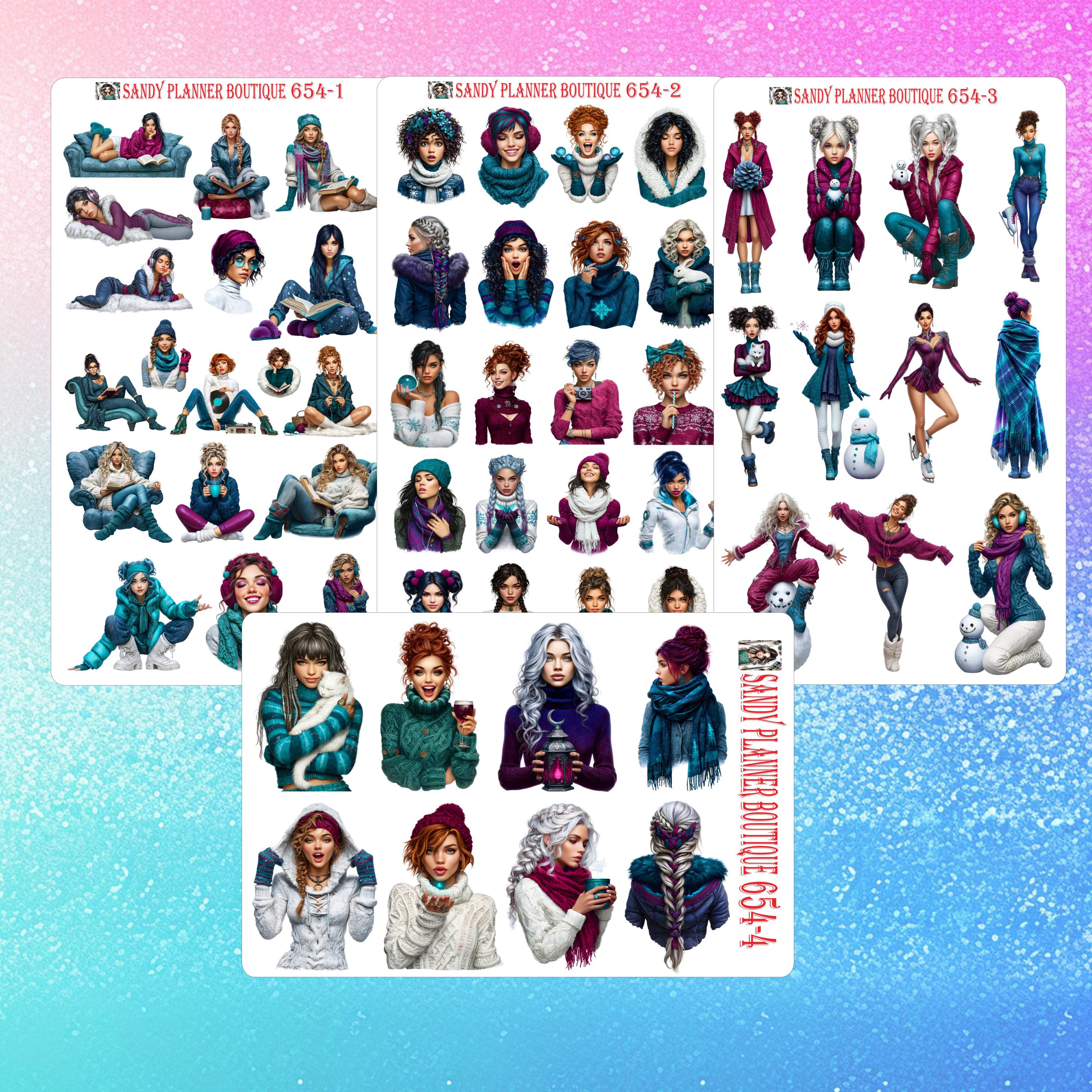 Winter Aurora Girls Planner Stickers | Waterproof Decorative Stickers ...