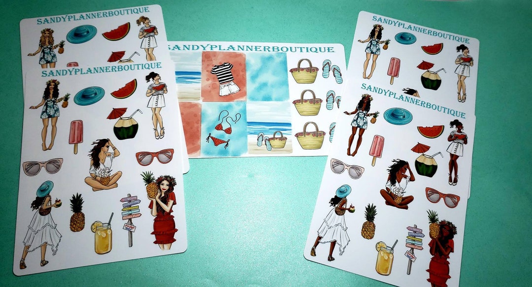 Beach Day Summer Fun Summer Girls Planner Girl Sticker - Etsy