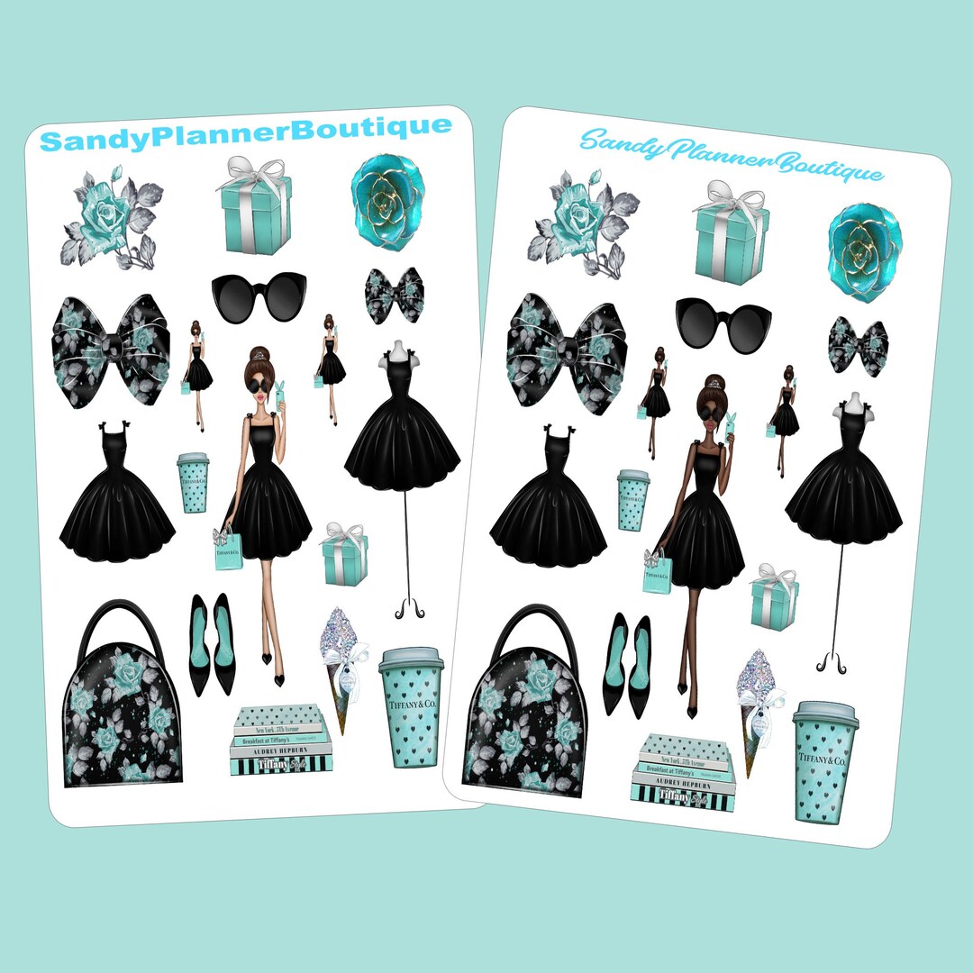 Planner Sticker Ladies in Black 2 Fashion Stickers Planner Girl Sticker ...