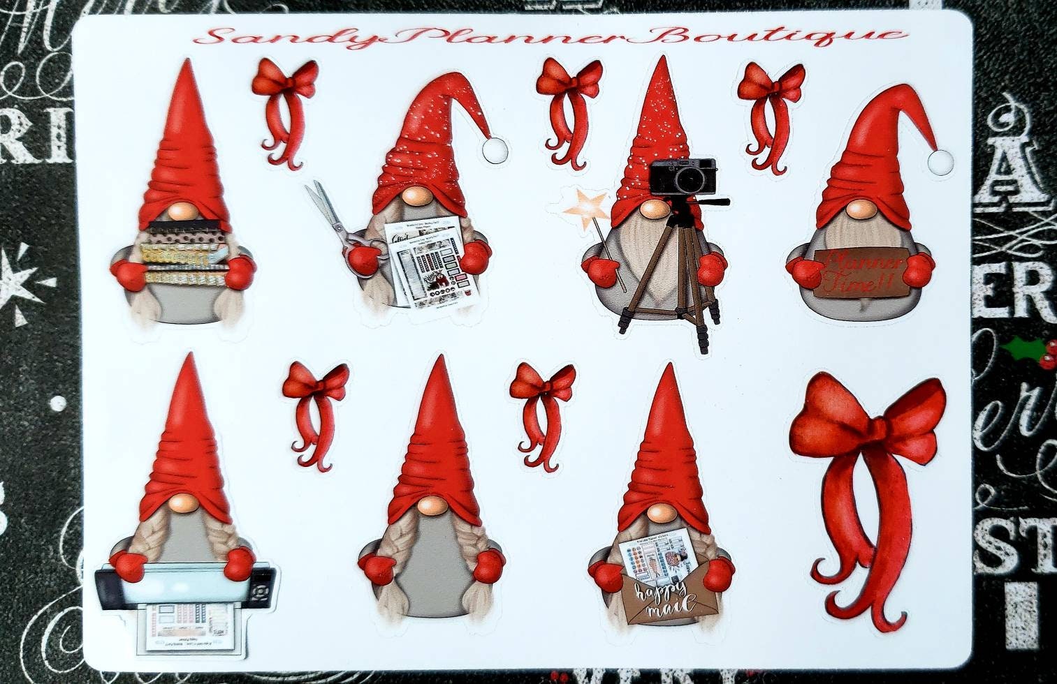 Christmas Gnome Gnome Stickers Gnome Die Cut Planner Sticker - Etsy