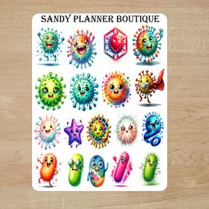 Sick Day Sticker Virus Sticker Planner Girl Stickers Decorative Sticker ...