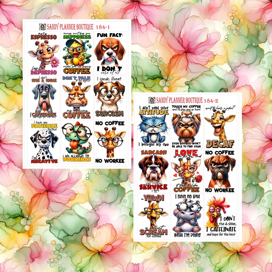 Animal Sticker Snarky Quotes Sticker Planner Day Sticker Functional ...