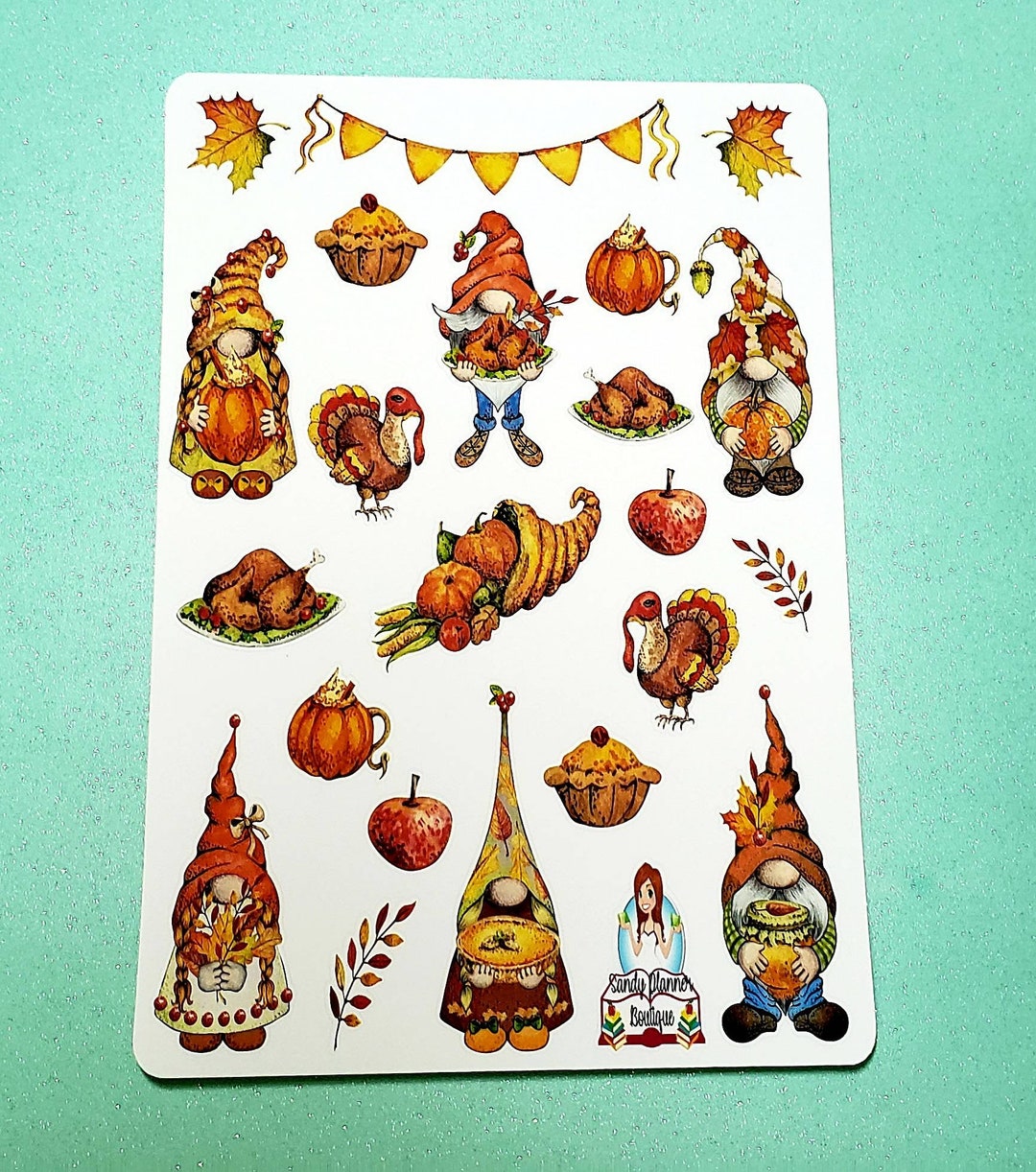 Planner Stickers Thanksgiving Stickers Turkey Stickers Fall - Etsy
