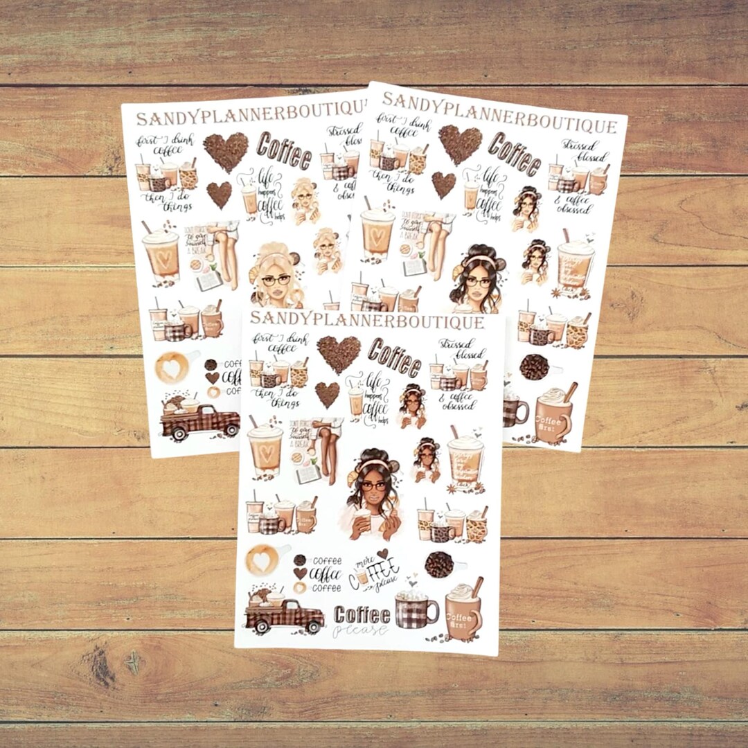 Coffee Girl Planner Stickers: Waterproof Decorative Stickers - Etsy