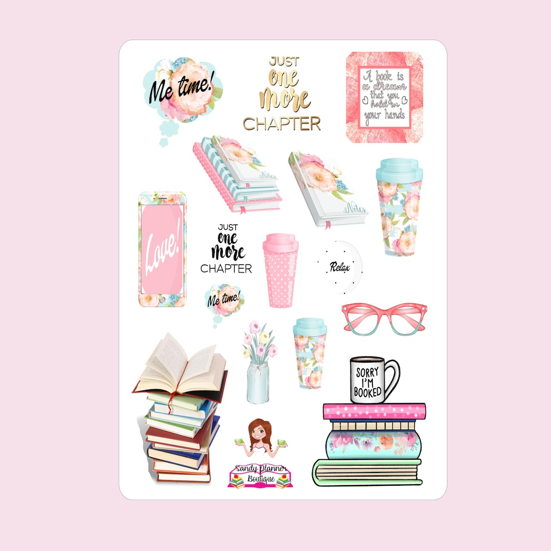 Self Care Planner Stickers: Me Time, Book Lover Stickers - Etsy