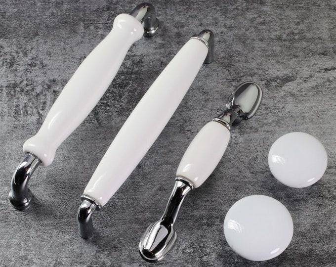 Unique Rose Flower Knobs / Shabby Chic Dresser Knobs / Ceramic Drawer Knobs Pulls Handles ...