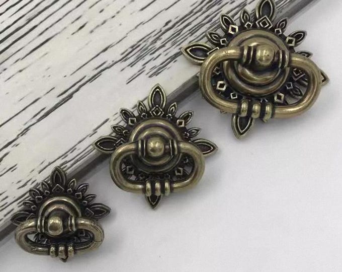 Brass Drop Drawer Knobs Dresser Knob Pulls Handles Antique Bronze ...