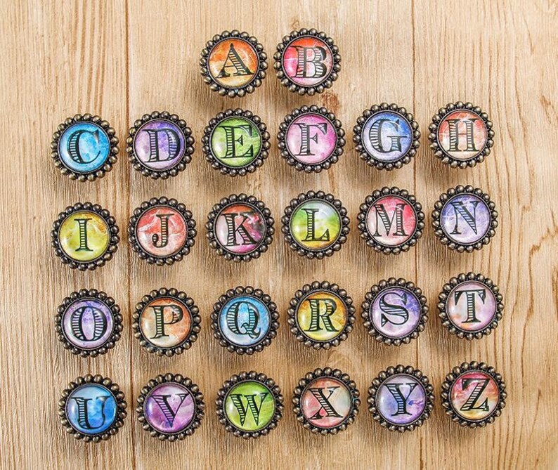 Alphabet Kids Dresser Knobs Drawer Knobs Handles Crystal - Etsy