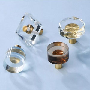 Crystal Knobs Pulls Handles Brass Cabinet Knobs Pulls Handle Dresser Drawer Knobs Handles Bling ...