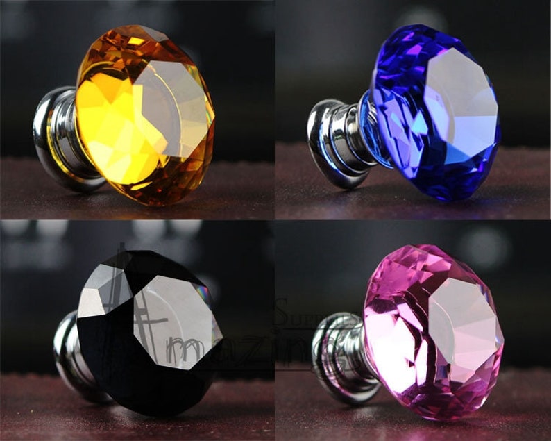 Amber Knobs Glass Crystal Dresser Knobs Drawer Knobs Pulls - Etsy