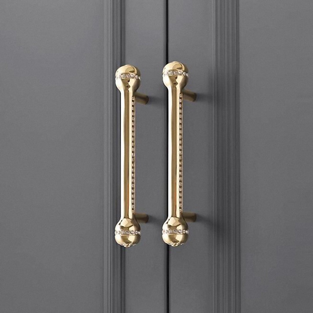 Rhinestone Bling Dresser Drawer Glass Pulls Handles / Kitchen Cabinet ...