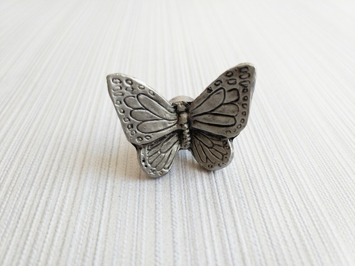 Butterfly Knobs / Dresser Knobs / Drawer Knobs / Pewter - Etsy