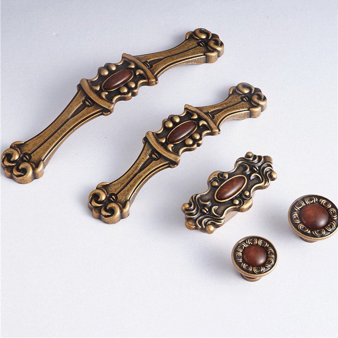 Antique Cabinet Handles Knobs Dresser Drawer Door Handle Knobs Silver ...