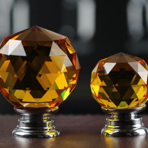 Amber Knobs Glass Crystal Dresser Knobs Drawer Knobs Pulls - Etsy