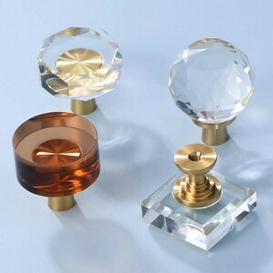 Crystal Knobs Pulls Handles Brass Cabinet Knobs Pulls Handle Dresser Drawer Knobs Handles Bling ...