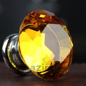 Amber Knobs Glass Crystal Dresser Knobs Drawer Knobs Pulls Handles ...