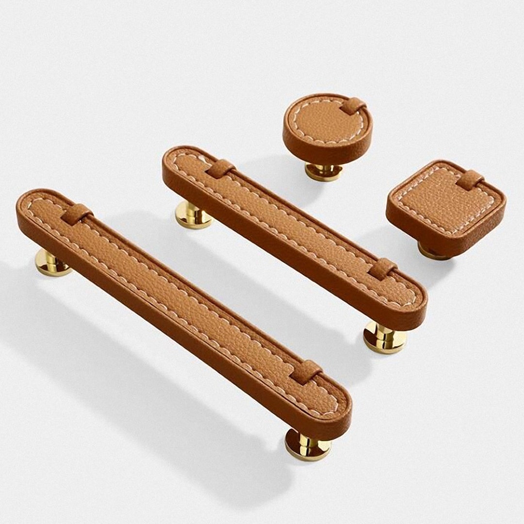 Leather Cabinet Pulls Handles Knobs Dresser Knobs and Handle Drawer Knobs Handles Kitchen ...
