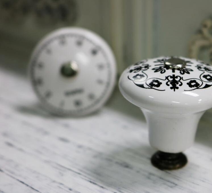 White Dresser Knob / Ceramic Knobs / Kitchen Cabinet Knobs / | Etsy