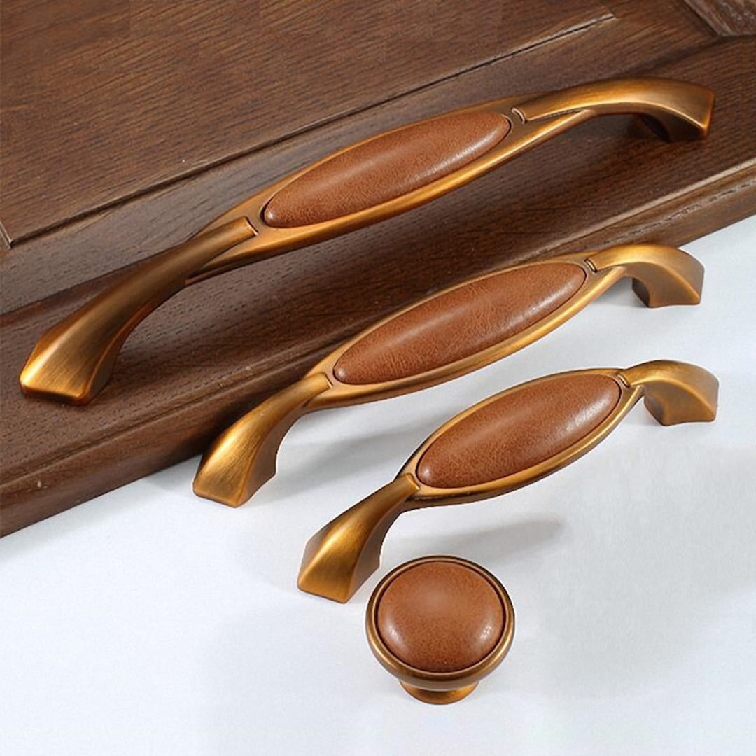 Leather Drawer Handles Pulls Cabinet Knobs Pulls Dresser Handles Knobs ...