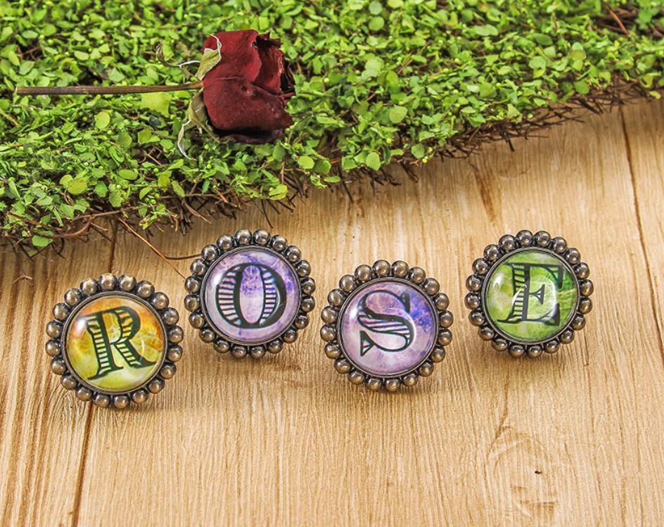 Alphabet Kids Dresser Knobs Drawer Knobs Handles Crystal - Etsy