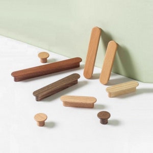 Solid Wood Cabinet Pulls Knobs Handles Dresser Knob and Handles Drawer Knobs Pulls Wardrobe Door ...