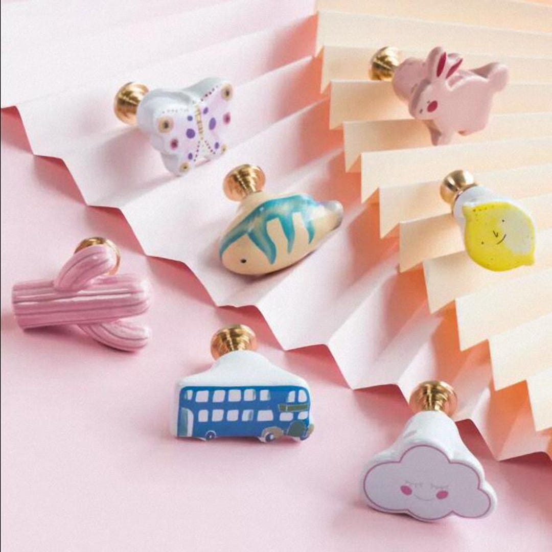 Children's Ceramic Knobs Pulls Dresser Knob Cabinet Knobs Pulls Handles ...