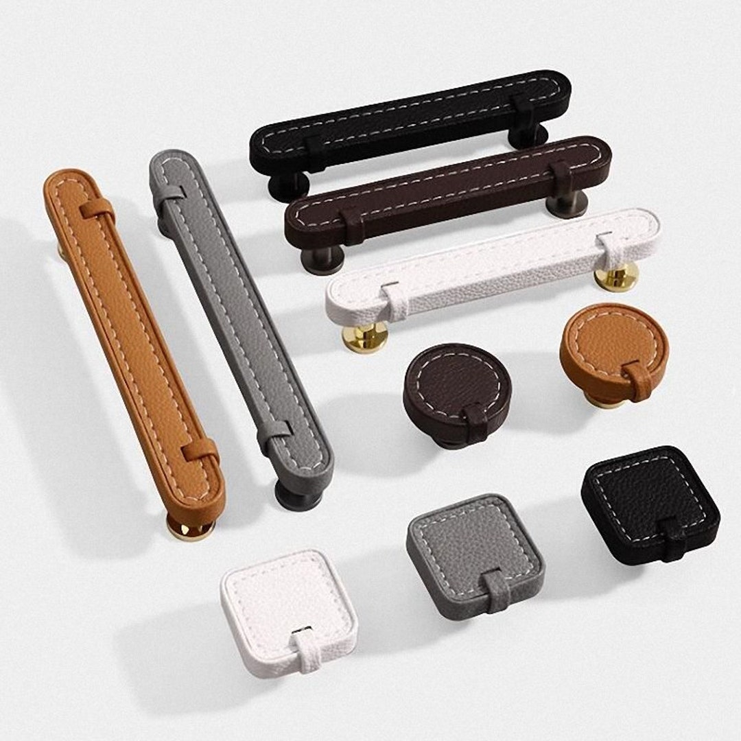 Leather Cabinet Pulls Handles Knobs Dresser Knobs Pulls Handle Drawer Knobs Handles Kitchen ...