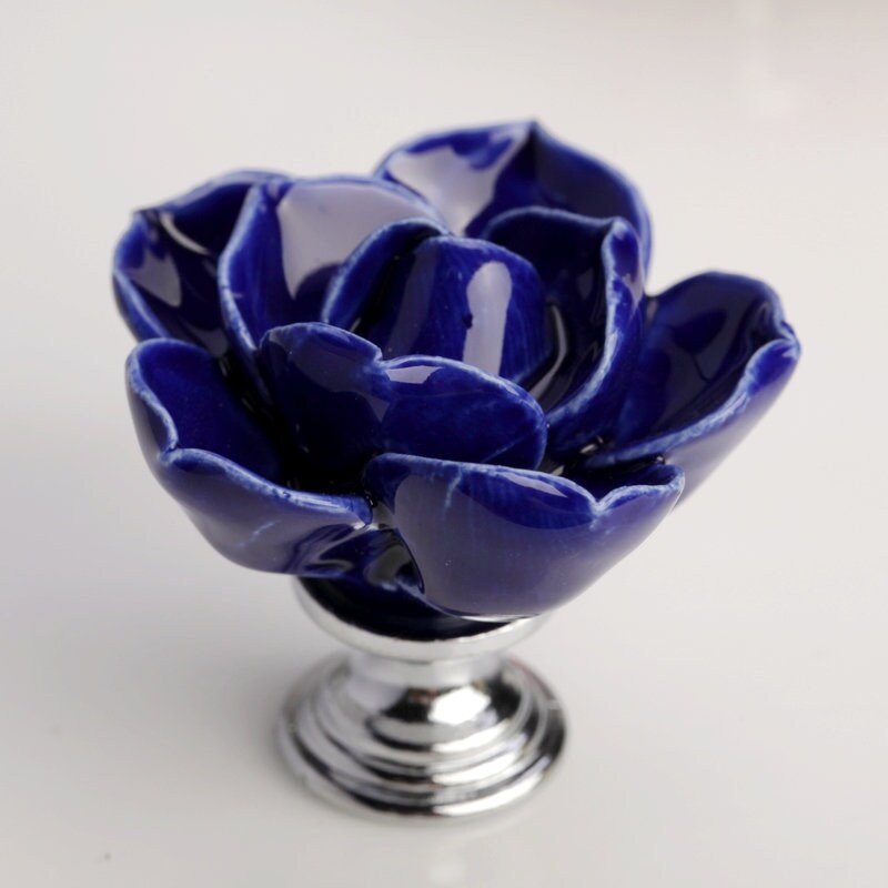 Unique Flower Knobs / Shabby Chic Dresser Knobs / Ceramic | Etsy