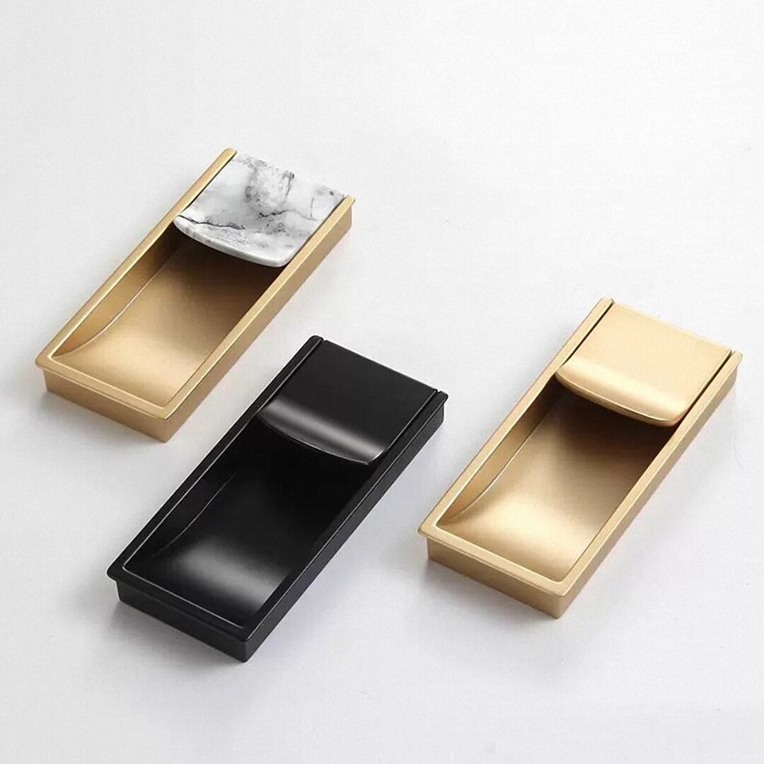 Black Flat Cabinet Pulls Handles Dresser Drawer Handle and Pull Bedroom ...