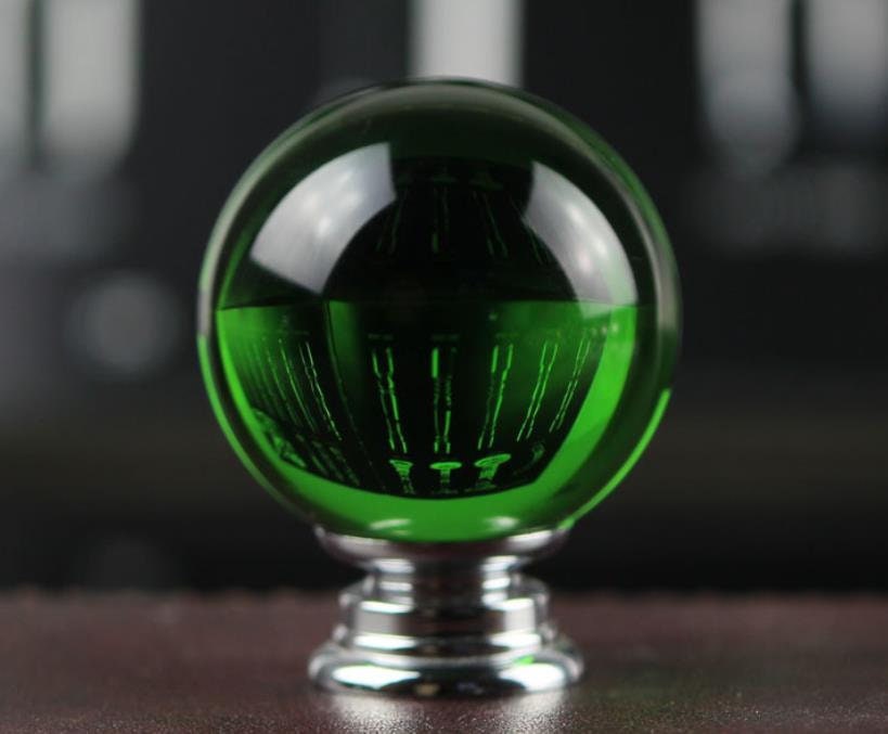 1.6 Glass Knob Crystal Knobs Green Dresser Knob Drawer | Etsy