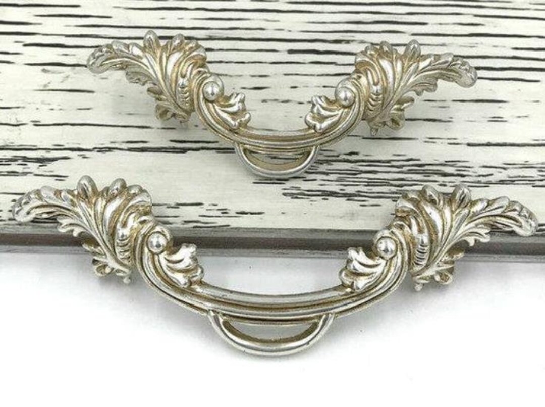 2.5 3.75 Dresser Drawer Pull Handles Antique Silver / Cabinet Handles ...