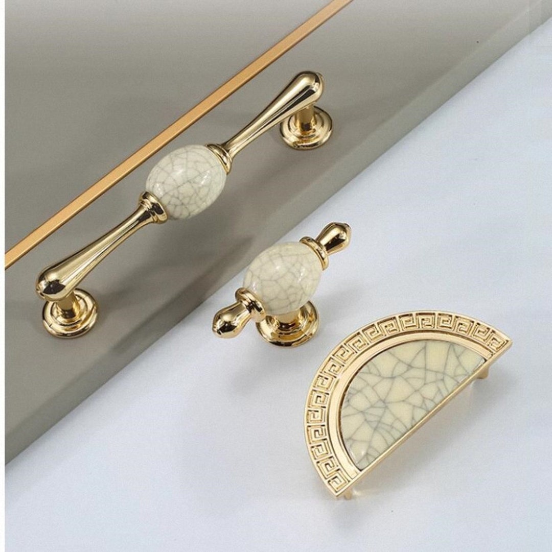 Ceramic Crack Handles Knobs Pulls Drawer Dresser Handle Knob Drop Pull Cabinet Handle Knob ...
