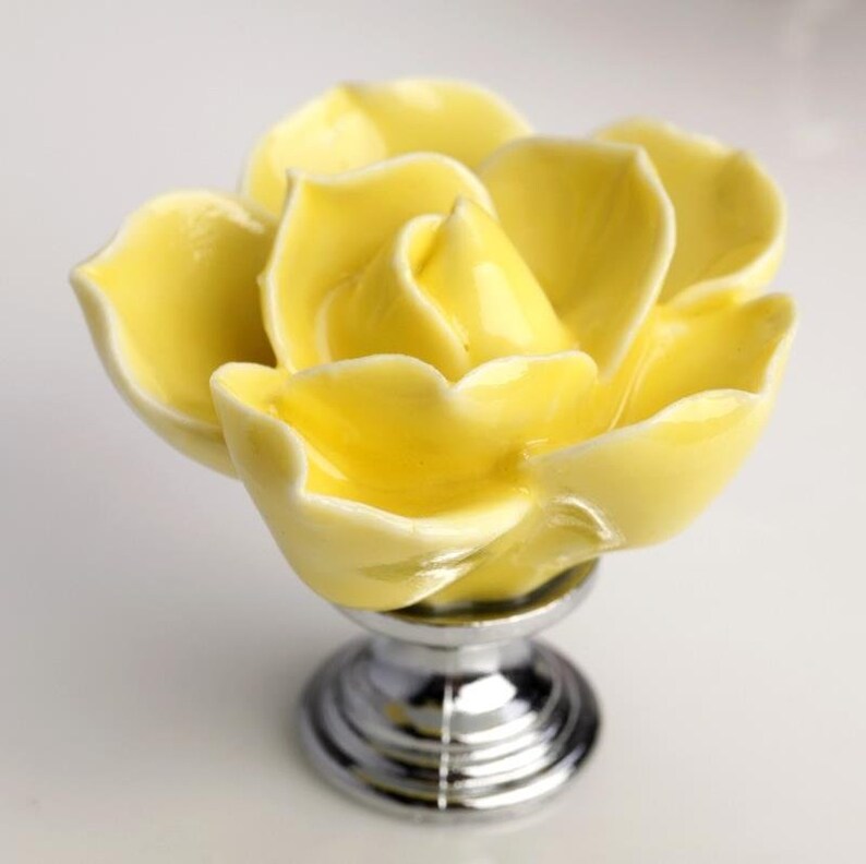 Unique Flower Knobs / Shabby Chic Dresser Knobs / Ceramic - Etsy