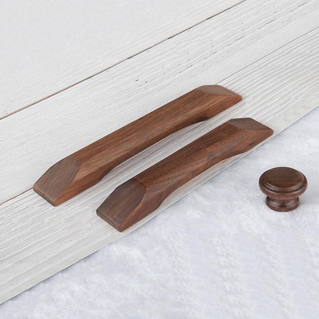 Cabinet Handles Knobs Pulls Solid Wood Handle Knob Drawer Handle Pull ...